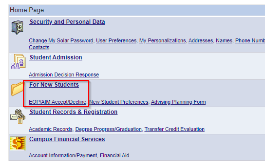 New Students | EOP/AIM