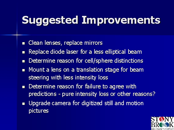 Suggested Improvements